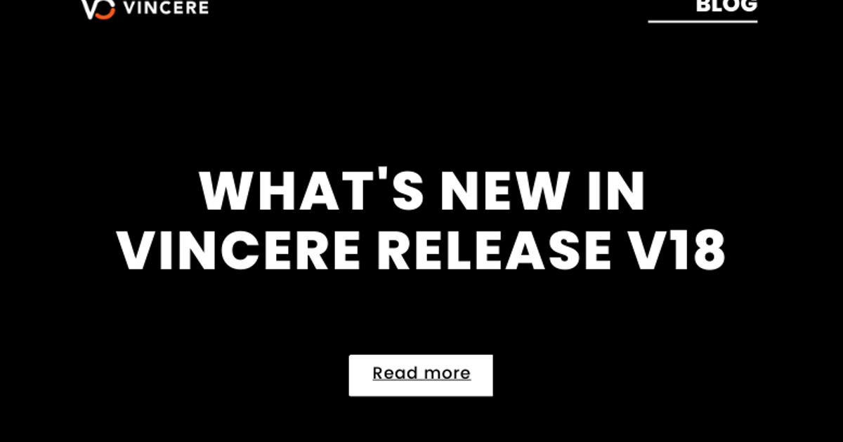 What's new in Vincere Release V18